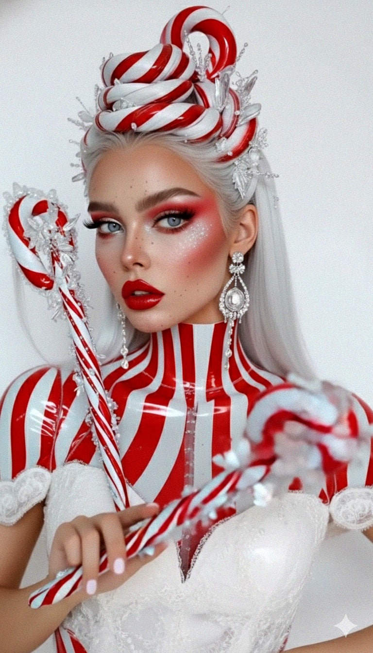 Candy Cane Makeup Look: Holiday Glam Tutorial for Christmas